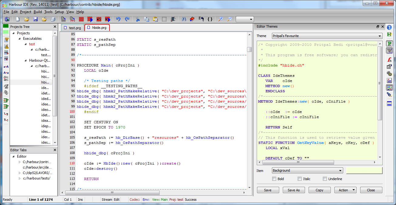 Harbour Language programming: How to use Harbour hbide DOC